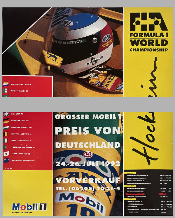 1992 Grand Prix of Germany at Hockenheim official race poster - l'art ...