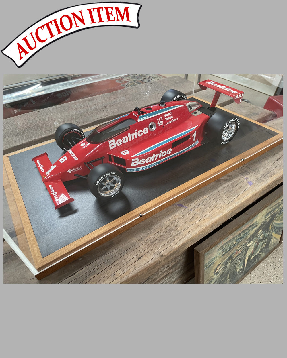 Large Mario Andretti Lola T900 / Ford Indy Car commemorative curve side ...