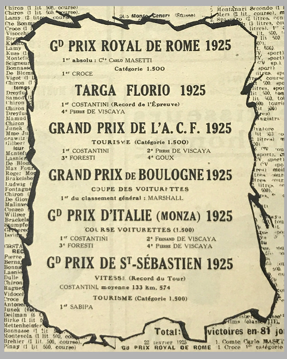 1926 - Bugatti original magazine ad, from March 10 issue of La Vie Aut ...